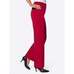 Lady Damen B&uuml;gelfaltenhose, rot, Gr. 20, unifarben, 64% Polyester, 34% Viskose, 2% Elasthan, Hosen
