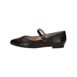 Caprice Damen Riemchenballerina "Caprice Ballerinas Leder", Gr. 38, schwarz, Leder, Schuhe