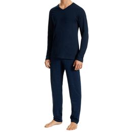 Herren Schlafanzug "Pyjama", uncover by Schiesser, Gr. M, blau, Obermaterial: 100% Baumwolle CO., Homewear-Sets