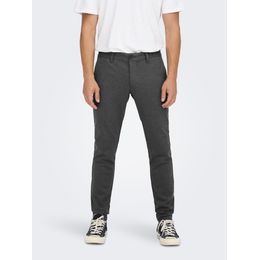 Only & Sons ONLY & SONS Herren Stoffhose, schwarz, Gr. 31, Strukturmuster, unifarben, Web, Obermaterial: 64% Viskose, 31% Polyester, 5% Elasthan, Hosen, mit