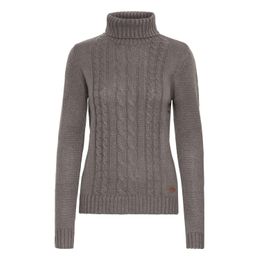 oxmo Damen Rollkragenpullover "Rollkragenpullover OXCATHY", grau, Gr. XS, unifarben, Grobstrick, Obermaterial: 100% Polyacryl PAN., Pullover