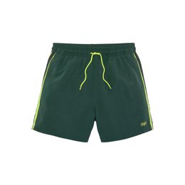 Buffalo Herren Badeshorts, gr&uuml;n, Gr. XXL, kontrastfarbene Details, Microfaser, Recycling-Polyester, Badehosen, mit kontrastfarbenen Details