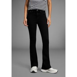 Arizona Damen Bootcut-Jeans "Ultra Stretch", schwarz, Gr. 17, Denim/Jeans, Obermaterial: 63% Baumwolle, 32% Polyester, 5% Elasthan, Jeans,