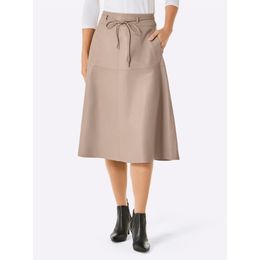 Mainpol Damen Lederrock, beige, Gr. 38, unifarben, 100% Lammnappaleder, R&ouml;cke