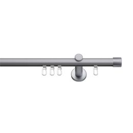 Gardinenstange Indeko, L:240cm &Oslash;:16mm, silber, Aluminium, Gardinenstangen, "Andrax", Innenlauf Komplett-Set inkl. Gleitern und Montagematerial