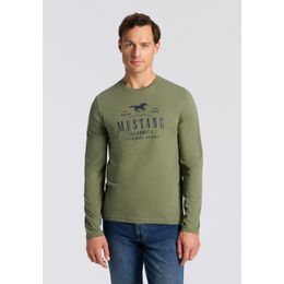 Mustang Herren Langarmshirt "Style Adrian", blau, Gr. XL, Obermaterial: 100% Baumwolle, Shirts