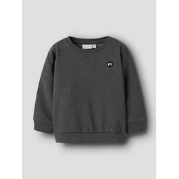 name it Jungen Sweatshirt "NMMVIMO LS SWEAT BRU NOOS", grau, Gr. 110, meliert, unifarben, angeraute Sweatware, Obermaterial: 60% Baumwolle, 40%