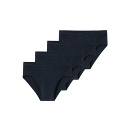 Schiesser Herren Slip "Slip ESSENTIALS 4er Pack", Gr. L, blau, Obermaterial: 100% Baumwolle CO., Unterhosen