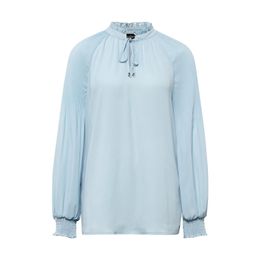 GOLDNER Damen Langarmbluse "Kurzgr&ouml;&szlig;e Bluse mit plissierten &Auml;rmeln"lagune, Gr. 23, Obermaterial: 100% Polyester PES., Blusen