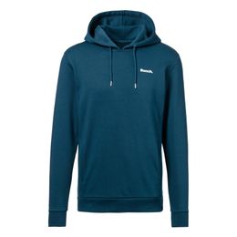 Herren Hoodie, BENCH. LOUNGEWEAR, Gr. 52, blau, angeraute Sweatware, Obermaterial: 60% Baumwolle, 40% Polyester, unifarben, Basic, Sweatshirts,