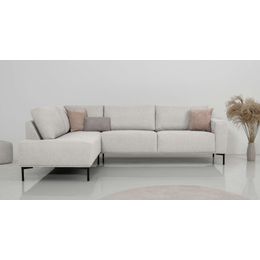 Ecksofa OTTO HOME "Melby", grau, B:275cm H:87cm T:205cm, 100% Polyester, Sofas, Ecksofa, Breite 275 cm, in einem weichen Struktur Stoff, lose R&uuml;ckenkissen