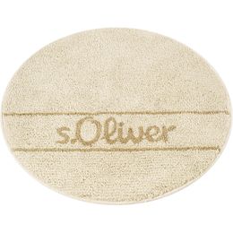Badematte s.Oliver "Allie, Badvorleger, Badezimmer Teppich, Duschvorleger" Gr. 7, beige, H:10mm, Polyester, Badematten, Badteppich, weiche Haptik, unifarben mit s.Oliver Schriftzug