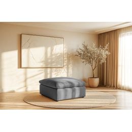 Polsterhocker Home Affaire "Venslev", grau (gray), B:90cm H:46cm T:90cm, 100% PES, Hocker, Polsterhocker, sch&ouml;ne Erg&auml;nzung f&uuml;r das Sofa