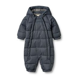 Overall Wheat "Puffer baby Suit Edem", Mädchen, Gr. 86 (92), N-Gr, blau (ink), Web, Obermaterial: 100% Polyester, unifarben, normal normal, Raglanärmel Bündchen mit Gummizug, Overalls Overall, wasserdicht, atmungsaktiv