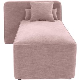Ottomane Home Affaire "Sundstrup", rosa, B:100cm H:76,5cm T:153cm, 100% Polyester, Sofas, Ottomane, Modulserie, individuelle Zusammenstellung