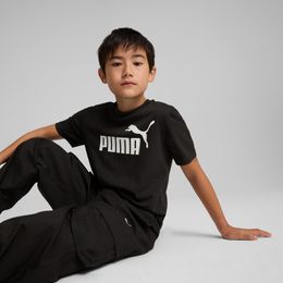 T-Shirt Puma "ESS NO. 1 LOGO TEE B", Jungen, Gr. 152, schwarz (Puma schwarz), Jersey, Obermaterial: 100% Baumwolle, bedruckt, regular fit normal, Rundhals, Shirts T-Shirt, für Kinder, 100% Baumwolle