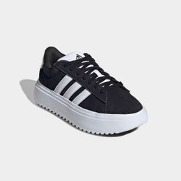 Damen Sneaker "GRAND COURT PLATFORM", adidas Sportswear, Gr. 43, schwarz-wei&szlig;, Leder, Synthetik, Schuhe, Design auf den Spuren des adidas Superstar