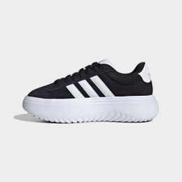 Damen Sneaker "GRAND COURT PLATFORM", adidas Sportswear, Gr. 40, schwarz-wei&szlig;, Leder, Synthetik, Schuhe, Design auf den Spuren des adidas Superstar