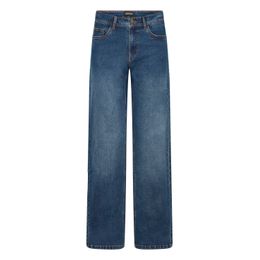 oxmo Damen Straight-Jeans "Straight-Jeans OXHELLE STRAIGHT JEANS", blau, Gr. 30, Obermaterial: 68% Baumwolle CO. 27% Polyester PES. 3% Viskose CV. 2%