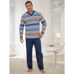w&auml;schepur W&Auml;SCHEPUR Herren Schlafanzug, Gr. 56, bunt, 100% Baumwolle, Homewear-Sets