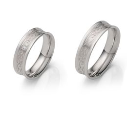 Firetti Damen Trauring "Schmuck Geschenk Silber 925 Hochzeit Ehering Partnerring "LIEBE"", 52,mit Zirkonia, Silber 925 (Sterlingsilber), 6mm, silber,