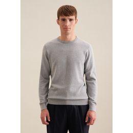 Seidensticker Herren Strickpullover "Schwarze Rose", grau, Gr. S, unifarben, 100% Baumwolle, Pullover, 1/1 Rundhals