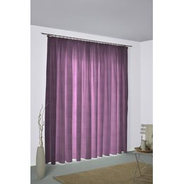 Vorhang WIRTH, B:132cm H:145cm, lila, Jacquard, Polyacryl, Polyester, Wohnzimmer, Gardinen, "Niederau"