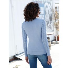 Casual Looks Damen Strickpullover "Pullover", blau, Gr. 38, unifarben, 100% Baumwolle, Pullover