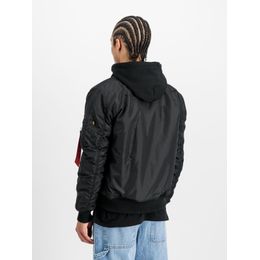Herren Bomberjacke "MA-1 TT Hood"schwarz, Gr. XL, Alpha Industries, Web, Obermaterial: 100% Nylon, Jacken