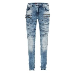 Cipo & Baxx CIPO & BAXX Herren Slim-fit-Jeans "Jeans", blau, Basic, Gr. 32, unifarben, 98% Baumwolle, 2% Elasthan, Jeans, im stylischen Look in Slim Fit, CD-505