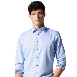 Venti Herren Businesshemd "Venti Businesshemd Langarm uni", blau, Gr. 37, unifarben, 100% Baumwolle, Hemden