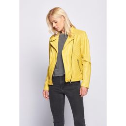 Maze Damen Lederjacke "Sally", gelb, Gr. S, Obermaterial: 100% Lammleder; Futter: 100% Polyester, Jacken