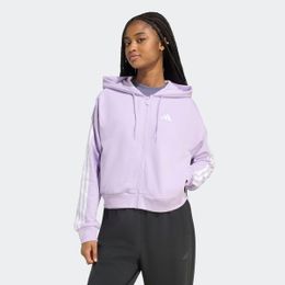 Damen Kapuzensweatshirt "W 3S FT FZ HD", wei&szlig;, Gr. L, adidas Sportswear, Obermaterial: 55% Baumwolle, 36% Polyester, 9% Viskose, Sweatshirts