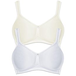 SuSa Damen T-Shirt-BH "2er Pack Spacer BH ohne B&uuml;gel Catania", Gr. 95champagner wei&szlig;, Stoff, Obermaterial: 43% Polyamid PA. 39% Polyester PES. 18%