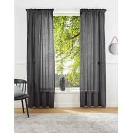 Vorhang, B:135cm H:175cm, grau, LeGer Home by Lena Gercke, Baumwolle, Polyester, Wohnzimmer, Gardinen, "Lanea", Leinenoptik, 1 Schal, verschiedene