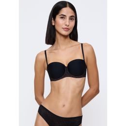 Triumph Damen B&uuml;gel-BH "Signature Sheer", Gr. 80, schwarz, T&uuml;ll, Obermaterial: 41% Polyamid, 41% Polyester, 18% Elasthan, BHs, Monogramm-T&uuml;ll,