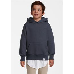 NEWLIFE Jungen Kapuzensweatshirt, blau, Gr. 3, unifarben, 65% Baumwolle, 35% Polyester, Sweatshirts, im zeitlosen Design