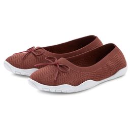 Lascana Damen Sneaker Ballerinas, Gr. 38, rot, Obermaterial: 100% Textilmaterial. Decksohle: 100% Textilmaterial. Laufsohle: 100% Synthetik,
