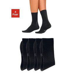 H.I.S. H.I.S Herren Basicsocken, Gr. 47, schwarz, Baumwolle, Elasthan, Polyamid, unifarben, Socken, mit hohem Baumwollanteil