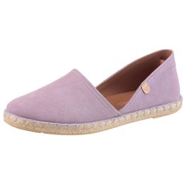 VERBENAS Damen Espadrille "CARMEN SERRAJE", Gr. 38, lila, Veloursleder, Schuhe, Schlupfschuh, Sommerschuh, Loafer mit typischem Jute-Rahmen