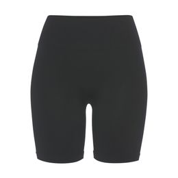 Lascana Damen Funktionsshorts "Po Push Up", schwarz, Gr. XS, unifarben, Rippware, Obermaterial: 91% Polyamid, 8% Elasthan, 1% Polyester, Hosen, mit