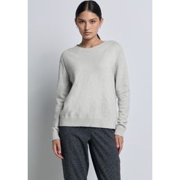 Damen Strickpullover, grau, Gr. 44, STREET ONE STUDIO, unifarben, Stoff, 30% Polyester, 29% Polyacryl, 21% Viskose, 20% Nylon, Pullover, aus softem