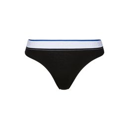 HUGO BLUE Damen T-String "THONG BLUE", Gr. L, schwarz, Jersey, Obermaterial: 93% Baumwolle, 7% Elasthan, Unterhosen