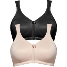 SuSa Damen Entlastungs-BH "2er Pack Entlastungs BH Topsy Plus", Gr. 90, schwarz, Stoff, Obermaterial: 78% Polyamid PA. 22% Elasthan EL., BHs