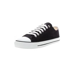 Ethletic Damen Sneaker "Trainer White Cap Lo Cut", Gr. 46, schwarz-wei&szlig;, Obermaterial: 100% Baumwolle; Sohle: 100% Naturkautschuk, Schuhe, Keine