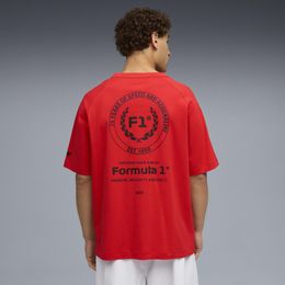 Puma Herren T-Shirt "F1 75yrs Relaxed T-Shirt Herren", rot, Gr. M, clean, Obermaterial: 100% Baumwolle. Rippe: 71% Baumwolle, 29% Polyester, Shirts