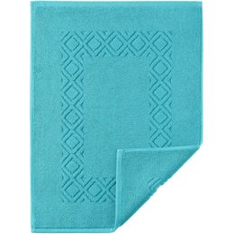 Badematte Egeria, H:8mm, blau, Baumwolle, Badematten, "Denver"