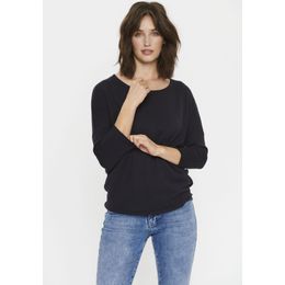 Saint Tropez Damen Rundhalspullover "A2561, MilaSZ R-Neck", blau, Gr. XL, unifarben, Feinstrick, Obermaterial: 80% Viskose, 20% Polyamid, Pullover,