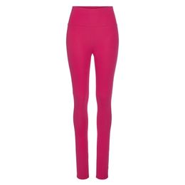 Lascana Damen Leggings, Gr. 36, pink, Single Jersey, Obermaterial: 95% Baumwolle, 5% Elasthan, unifarben, Basic, Hosen, mit breitem B&uuml;ndchen