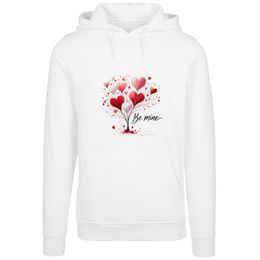 F4NT4STIC Damen Kapuzenpullover "Herzbaum Be Mine", wei&szlig;, Gr. XS, Obermaterial: 65% Baumwolle, 35% Polyester, Pullover, Premium Qualit&auml;t